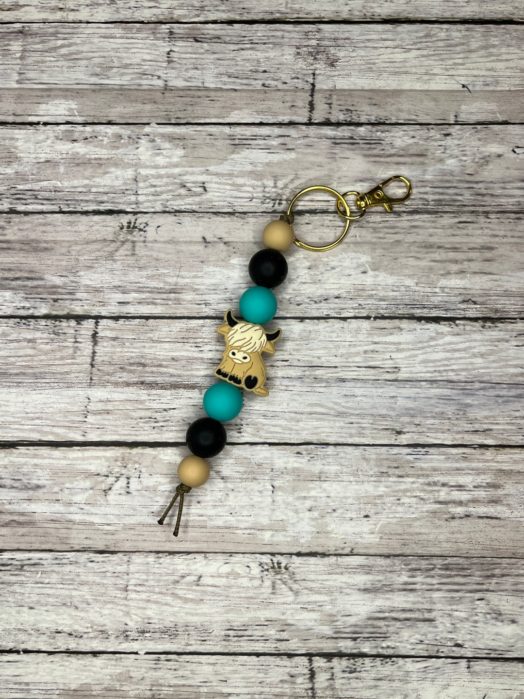 Highland Cow Keychain Highland Cow Tan Cow Keychain Fluffy Cow Keychain ...