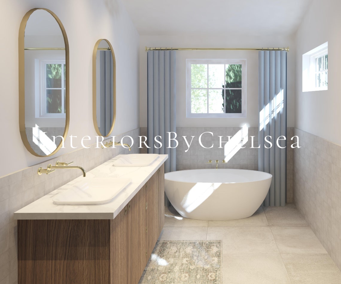 Custom Bathroom Interior Design, Ensuite Remodel, Bathroom 3D Render ...