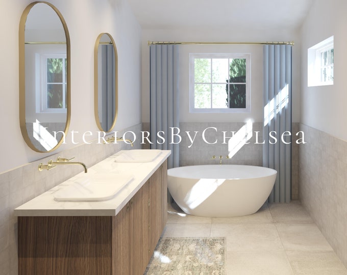 Custom 2D Master Bathroom Cabinet Design, Elevations and Plan - Etsy Canada