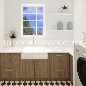 Custom Laundry Room Interior Design, Laundry 3D Render Realistic ...