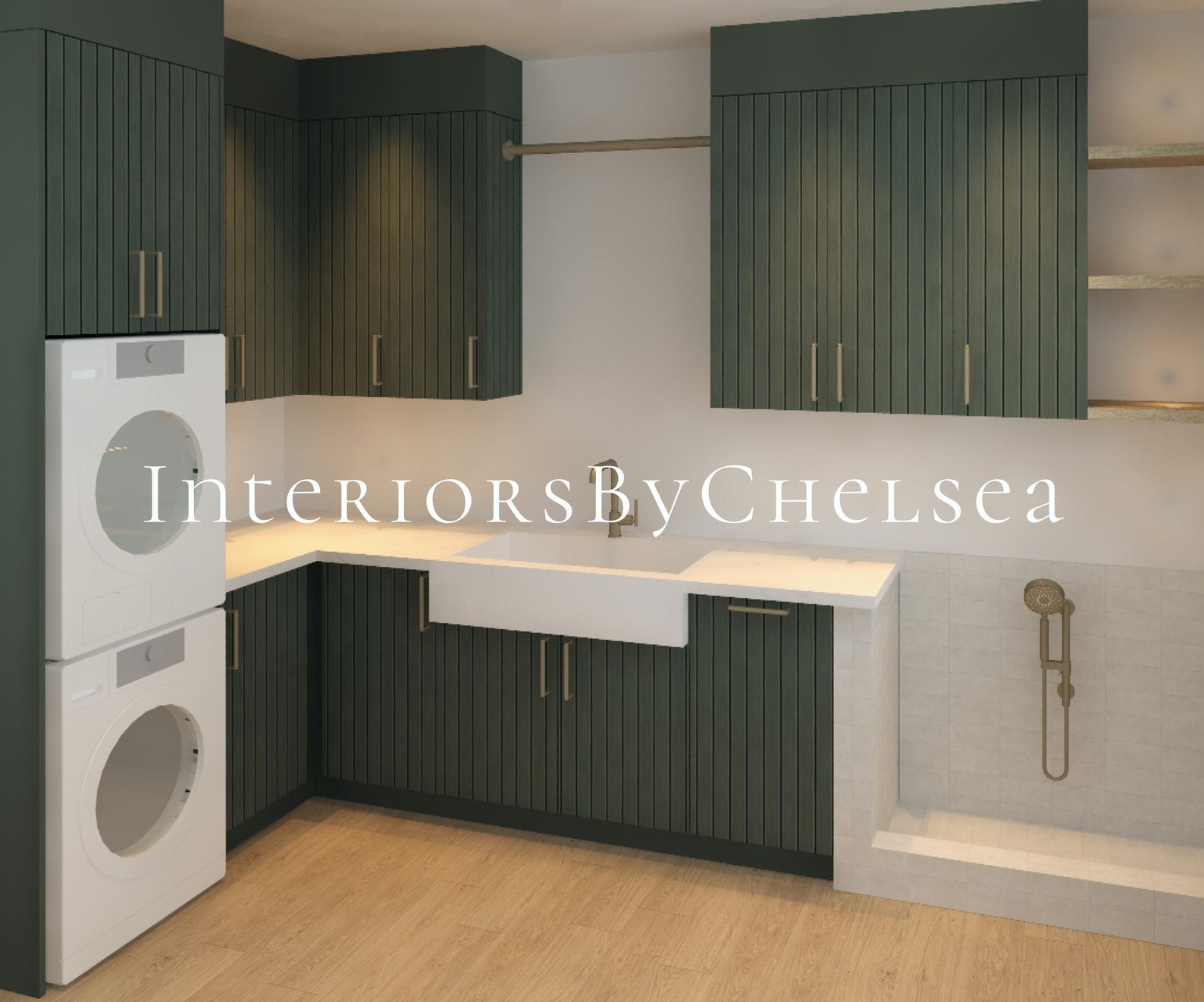 Custom Laundry Room Interior Design, Laundry 3D Render Realistic ...