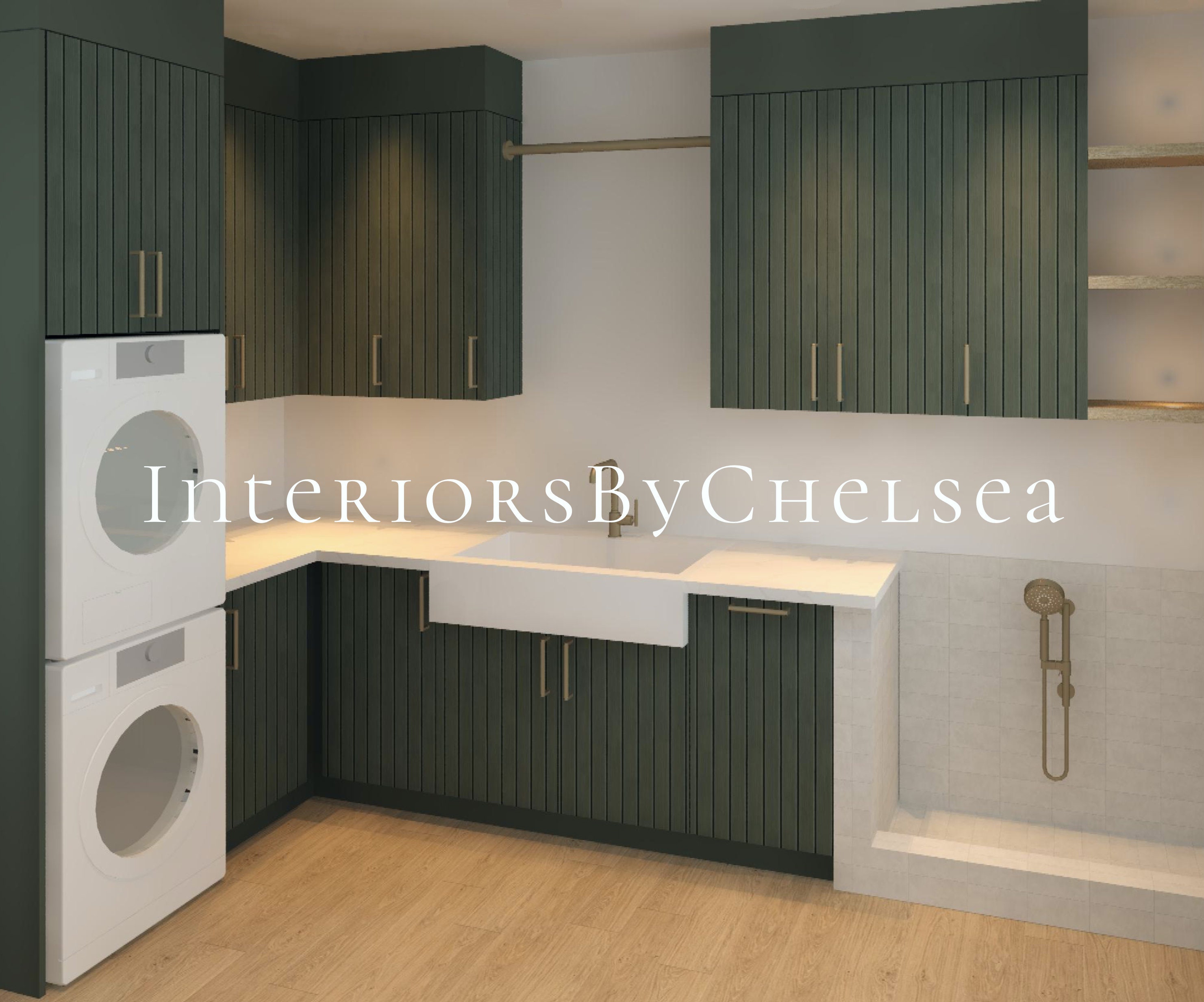 Custom Laundry Room Interior Design, Laundry 3D Render Realistic ...