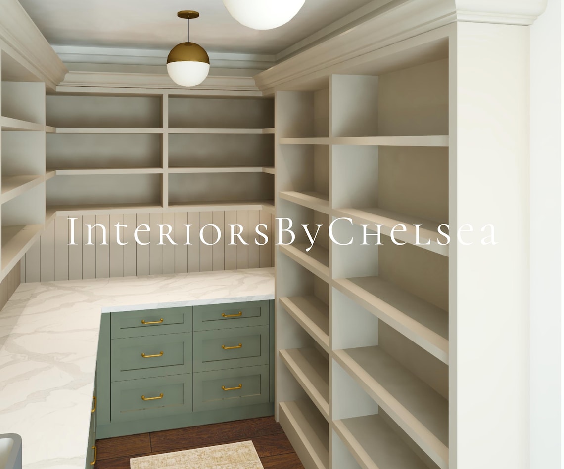 Custom Pantry Interior Design, Pantry 3D Render Realistic, Pantry ...