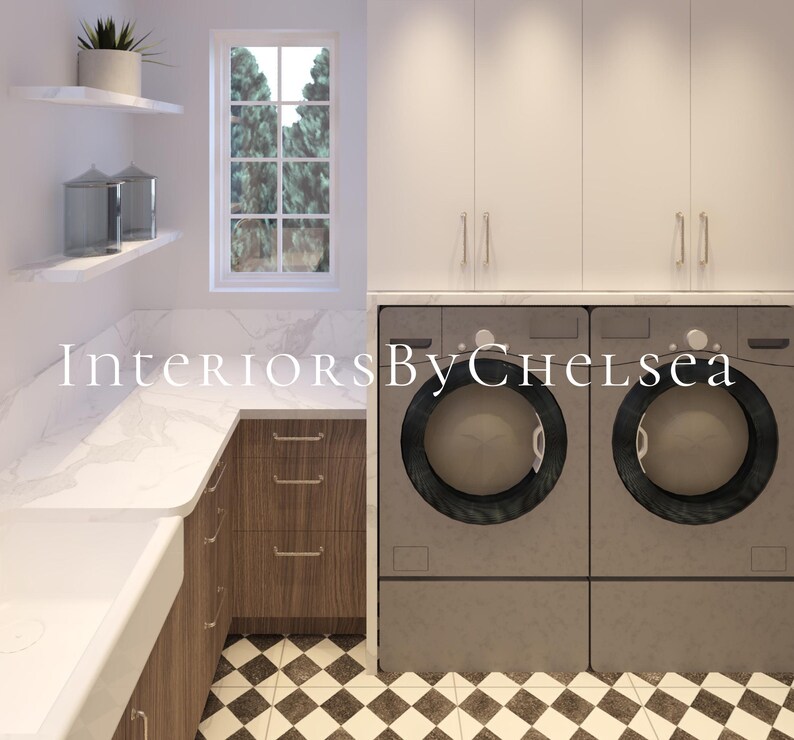 Custom Laundry Room Interior Design and Layout Laundry Room - Etsy