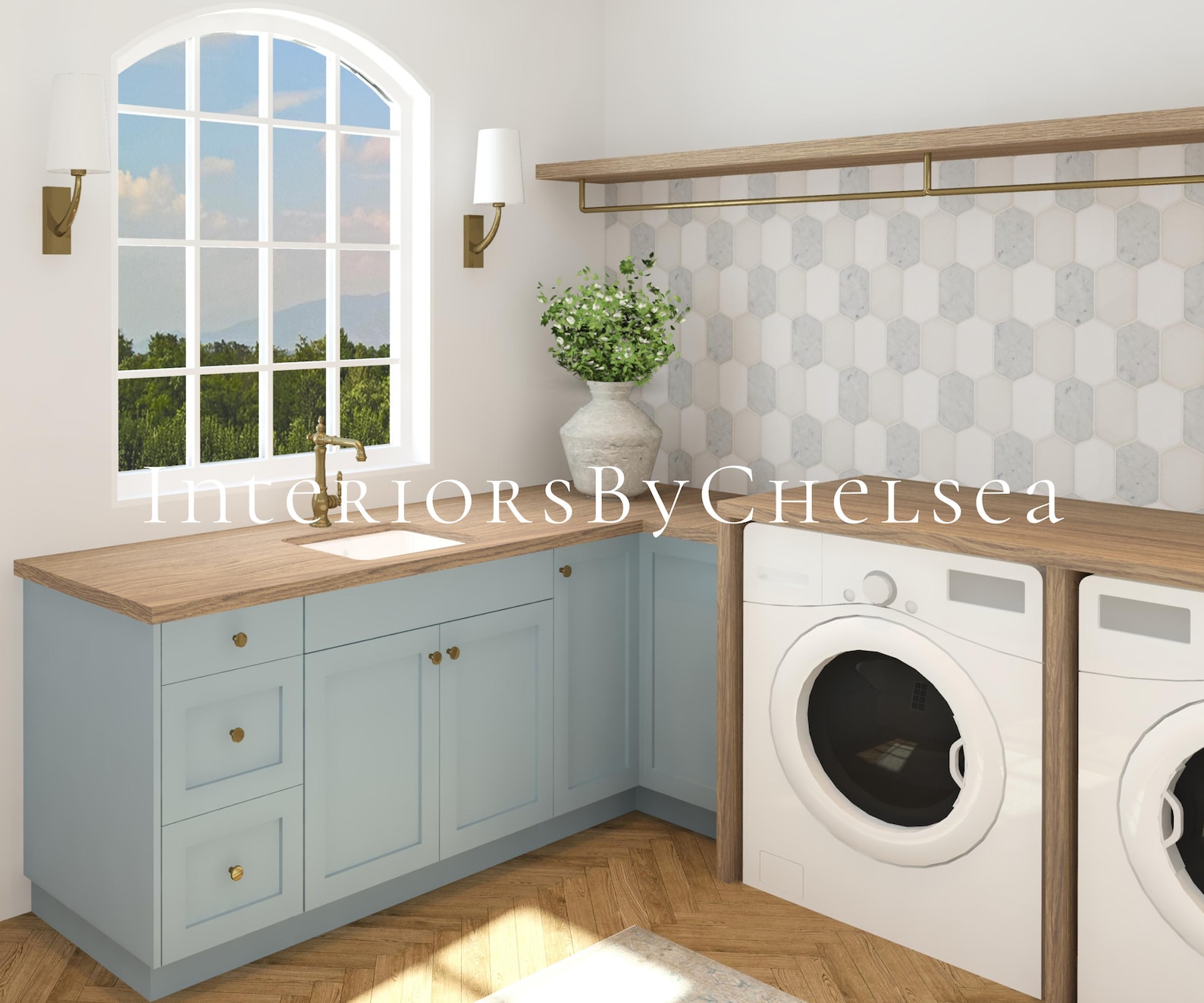 Custom Laundry Room Interior Design, Laundry 3D Render Realistic, Laundry Room Remodel, Laundry ...