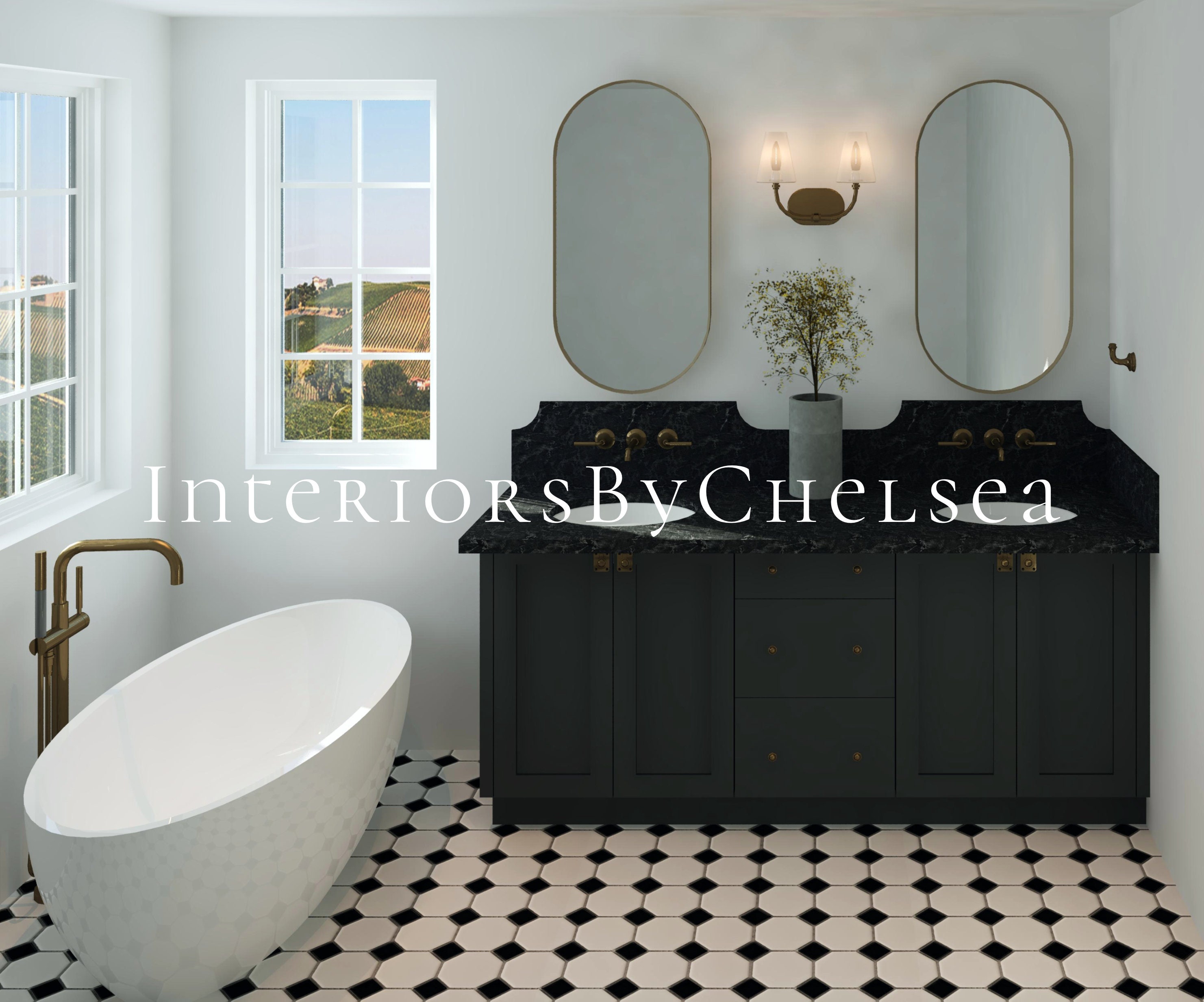 Custom Bathroom Interior Design, Ensuite Remodel, Bathroom 3D Render ...