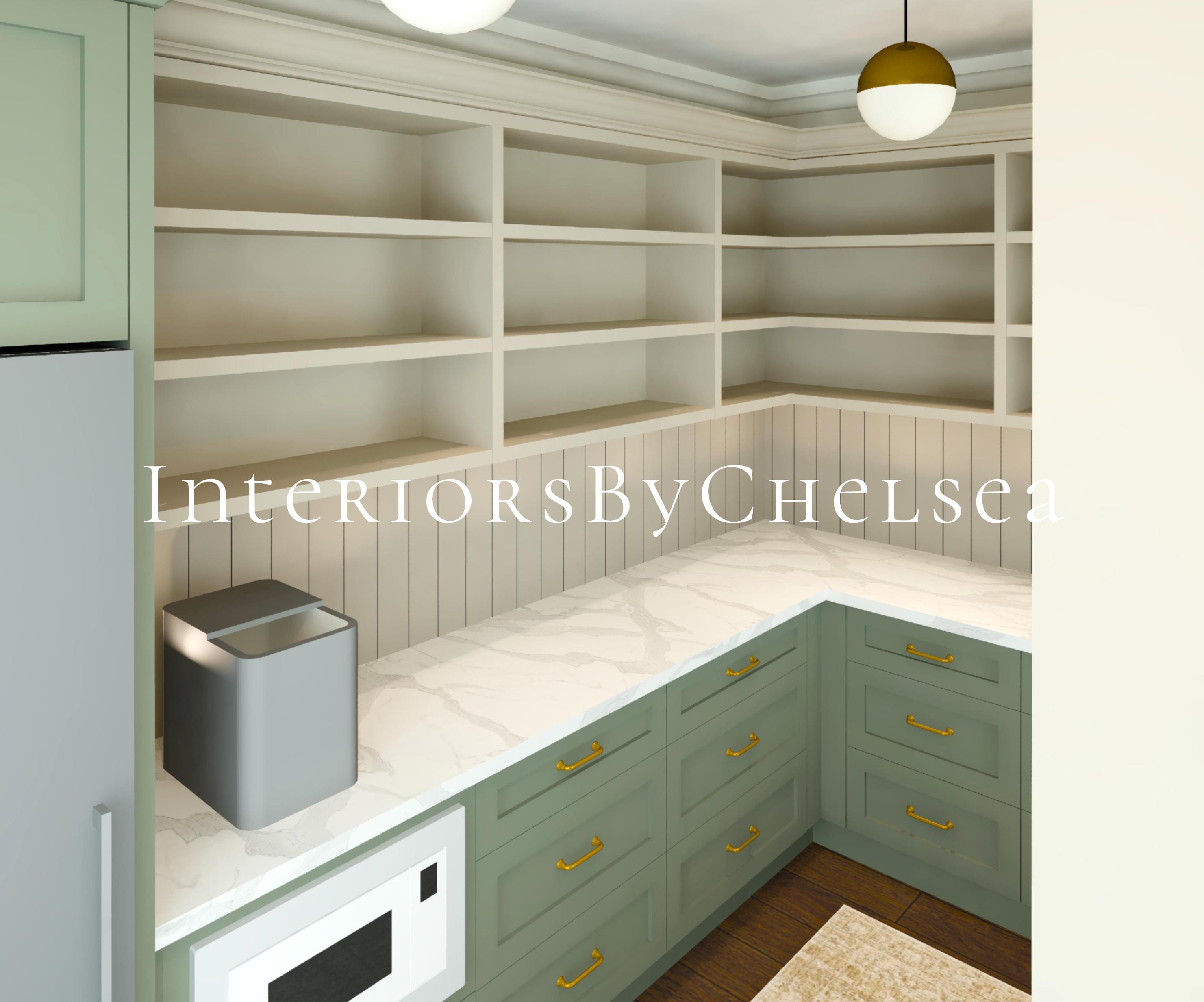 Custom Pantry Interior Design, Pantry 3D Render Realistic, Pantry ...