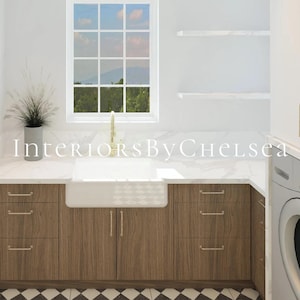 Custom Laundry Room Interior Design, Laundry 3D Render Realistic ...