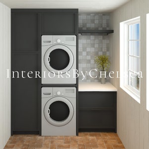 Custom Laundry Room Interior Design, Laundry 3D Render Realistic ...