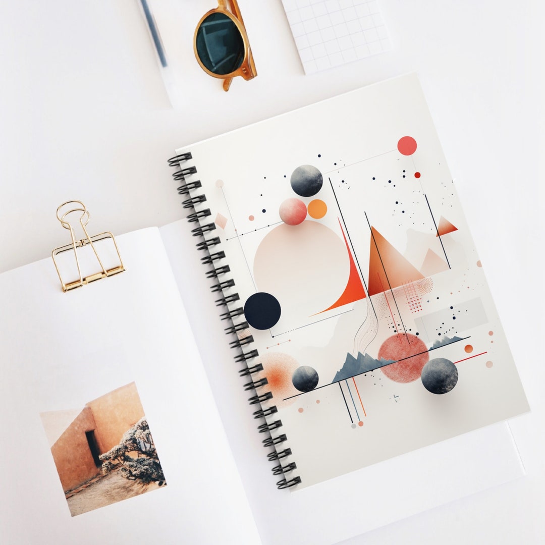 Minimalistic Designs Geographic Spiral Notebook Ruled Line - Etsy