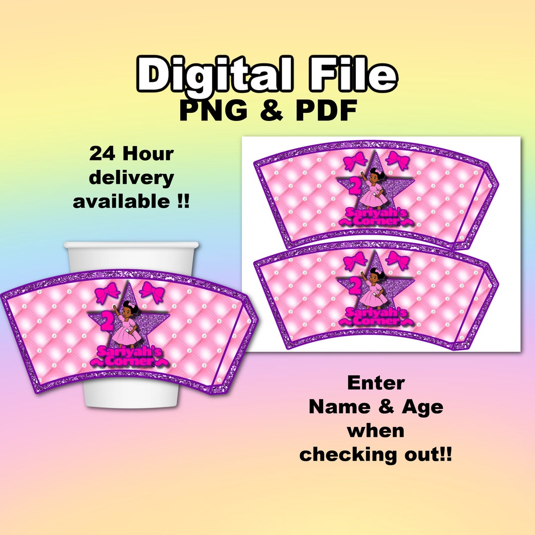 Custom Gracies Cup Wrap Labels Digital File Instant Download - Etsy