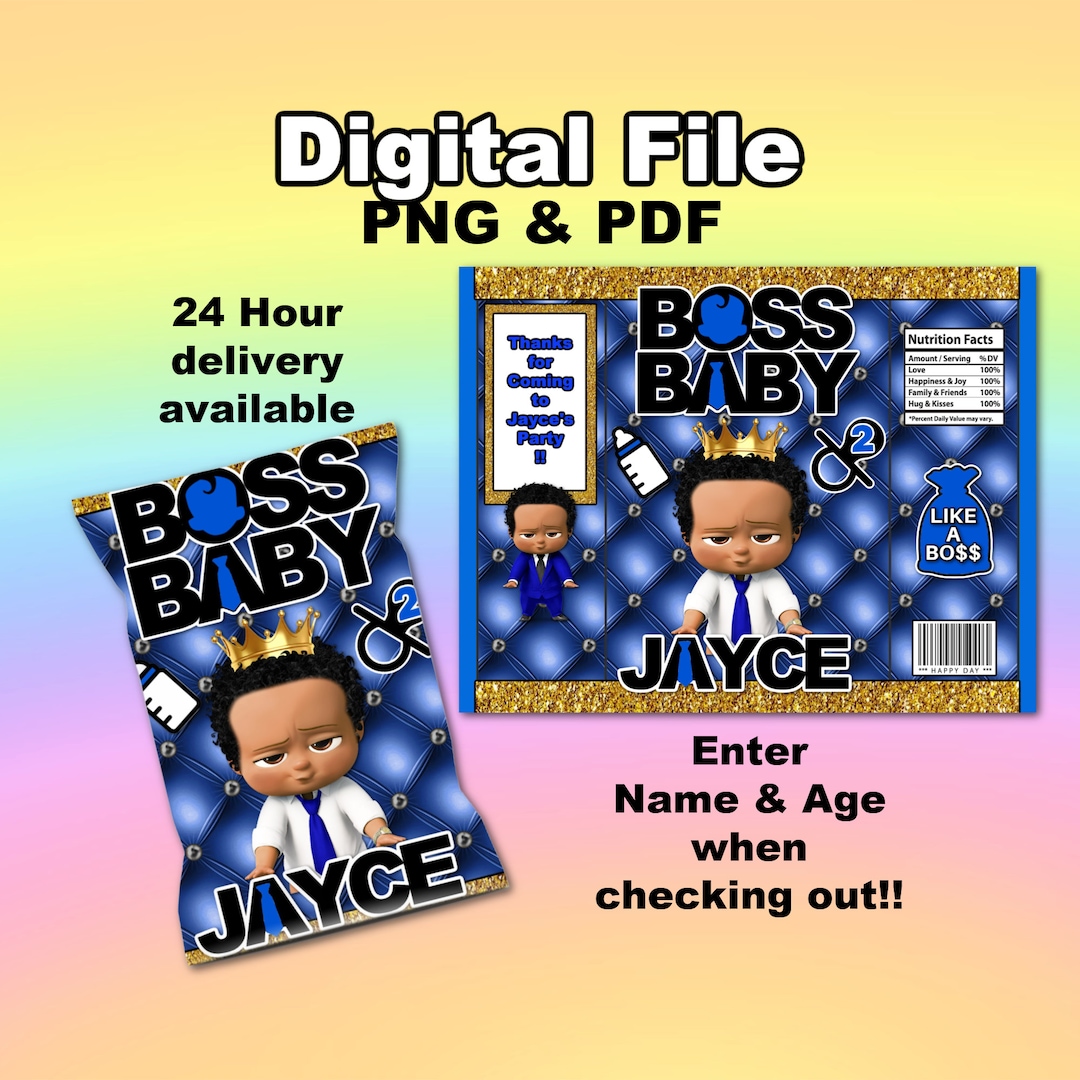 Boss Baby Chip Bag Digital File Instant Download - Etsy
