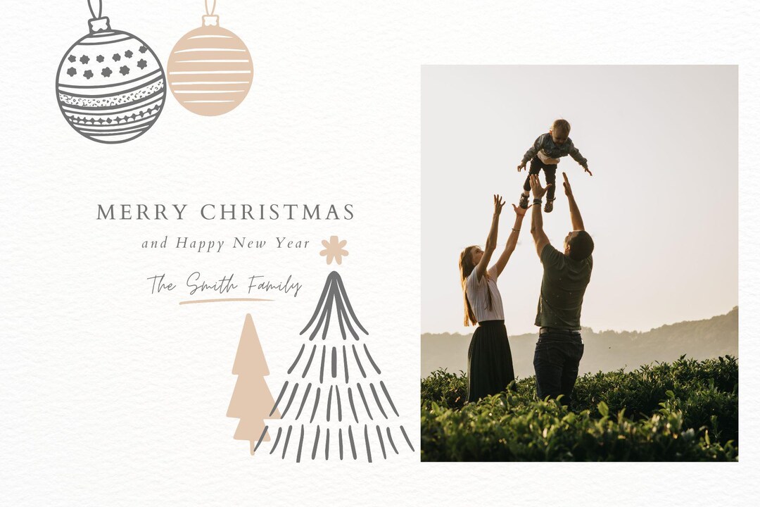 Editable Holiday Card Template | Instant Digital Download - Etsy