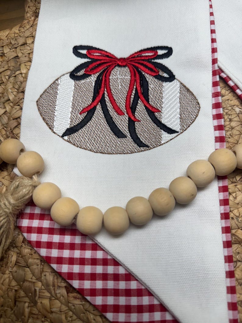 Personalized Football Wreath Sash: Embroidered Team Colors Door Decor ...