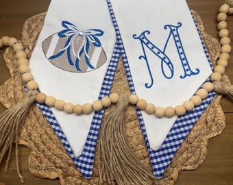 Personalized Football Wreath Sash: Embroidered Team Spirit Door Decor ...