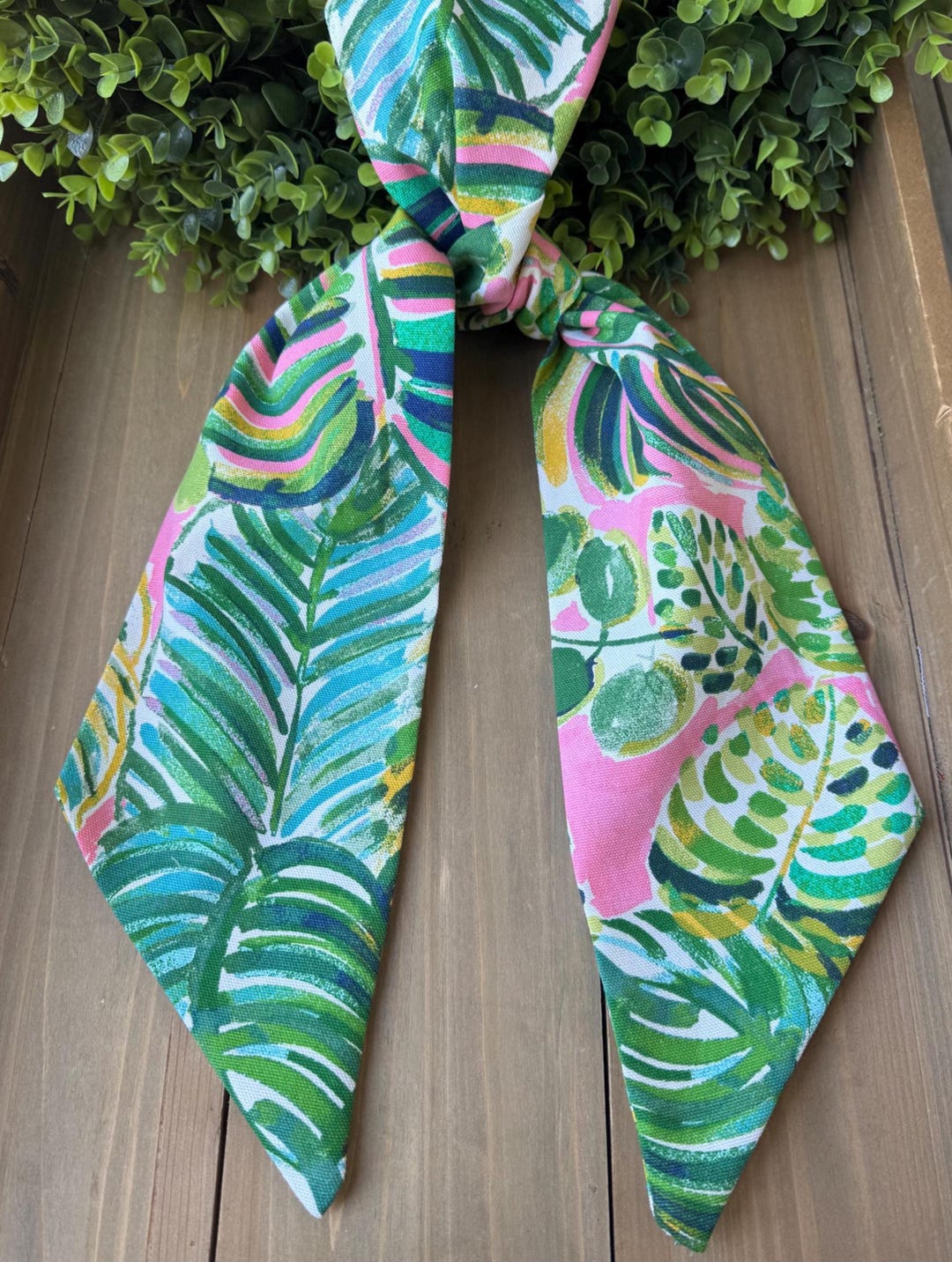 Tropical Palm Print Wreath Sash: Beach House Decor - Etsy