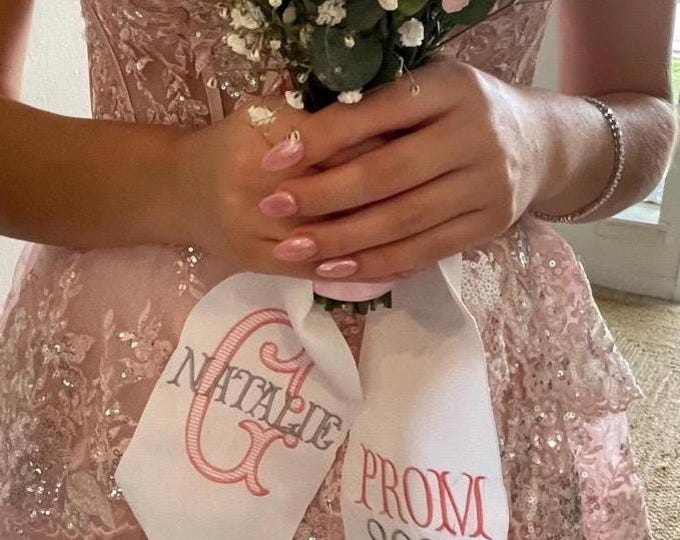 HOCO Bouquet Sash With Name, Custom Homecoming Ribbon, Homecoming ...