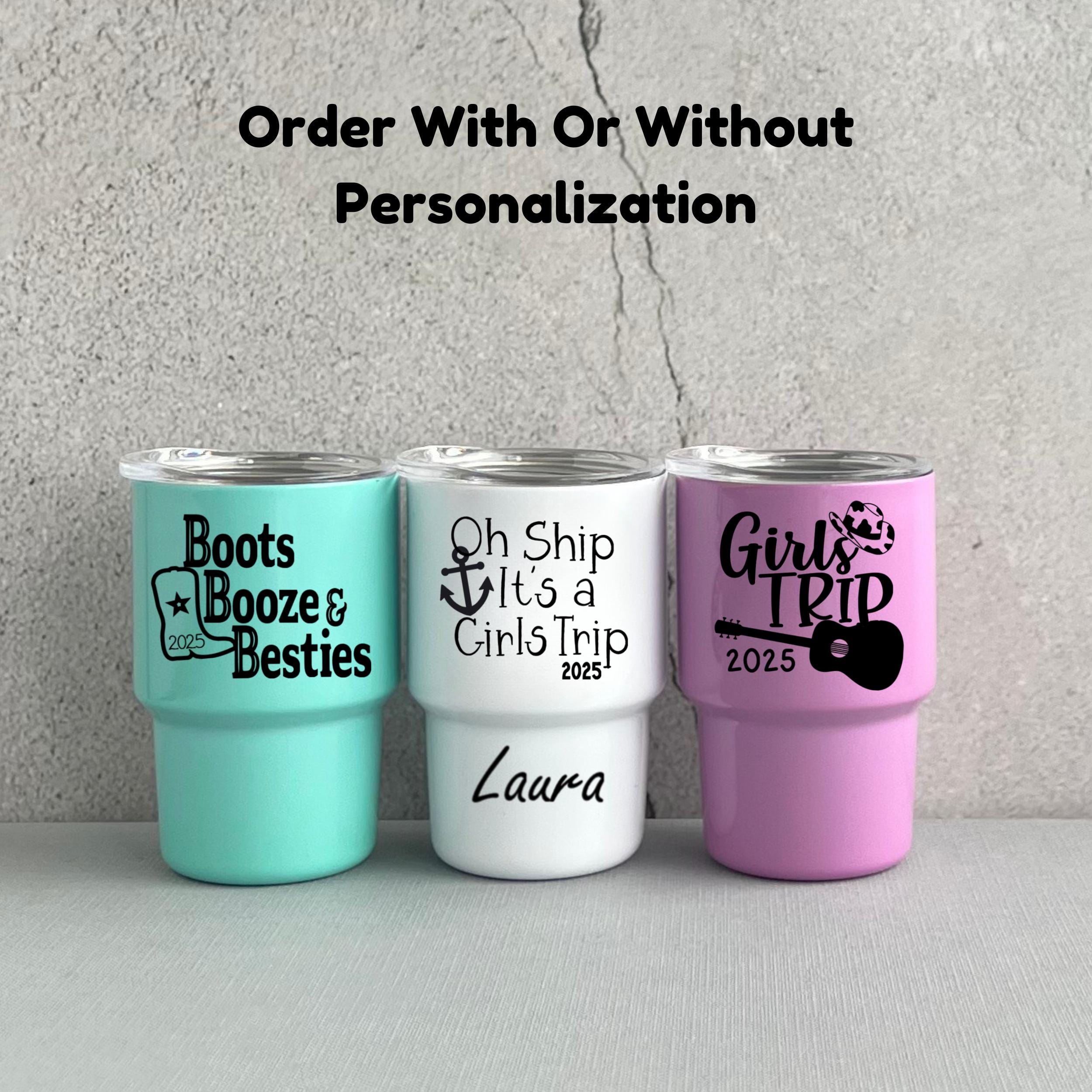 Custom Girls Trip Shot Glass With Lid - Personalized Vacation Drinkware ...