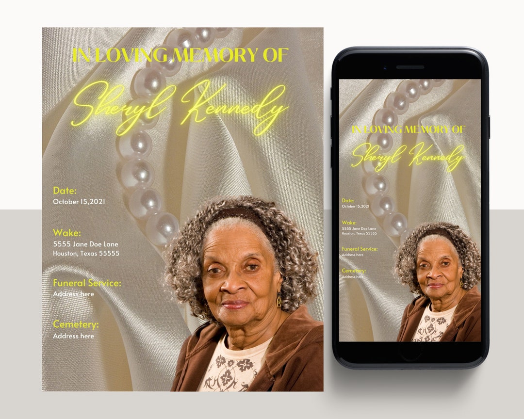 Funeral/memorial Flyer Template (editable) - Etsy