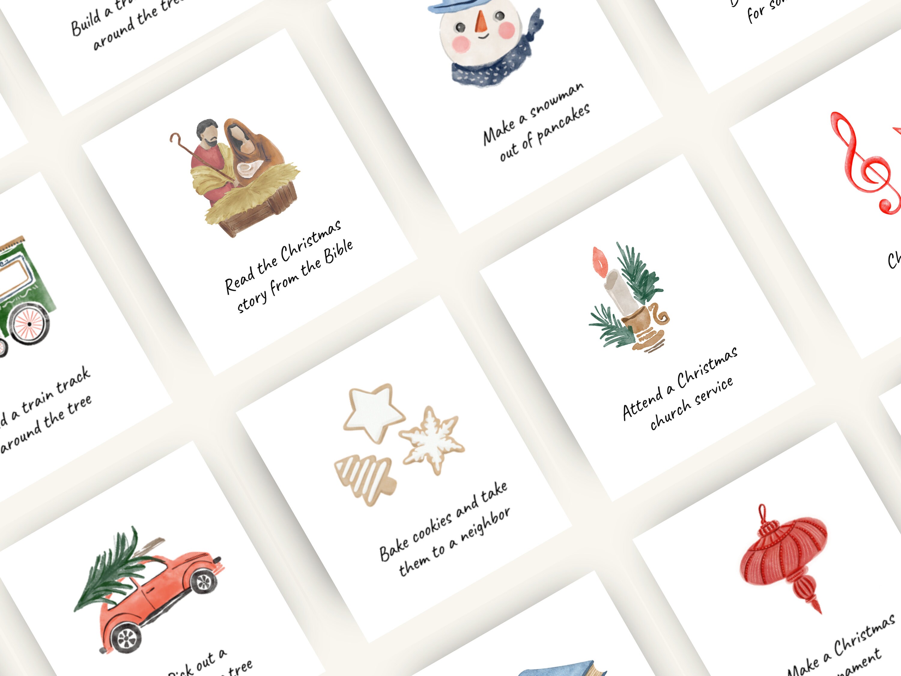 34 Printable Advent Activity Cards for Kids, Christmas Advent Printable ...