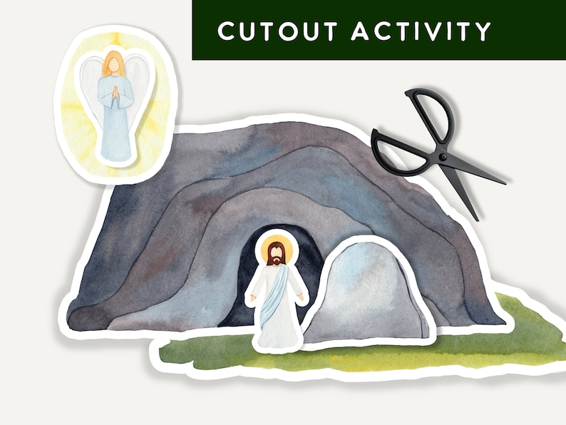 Christian Easter Activity & Scripture Cards, Kids Resurrection Story ...