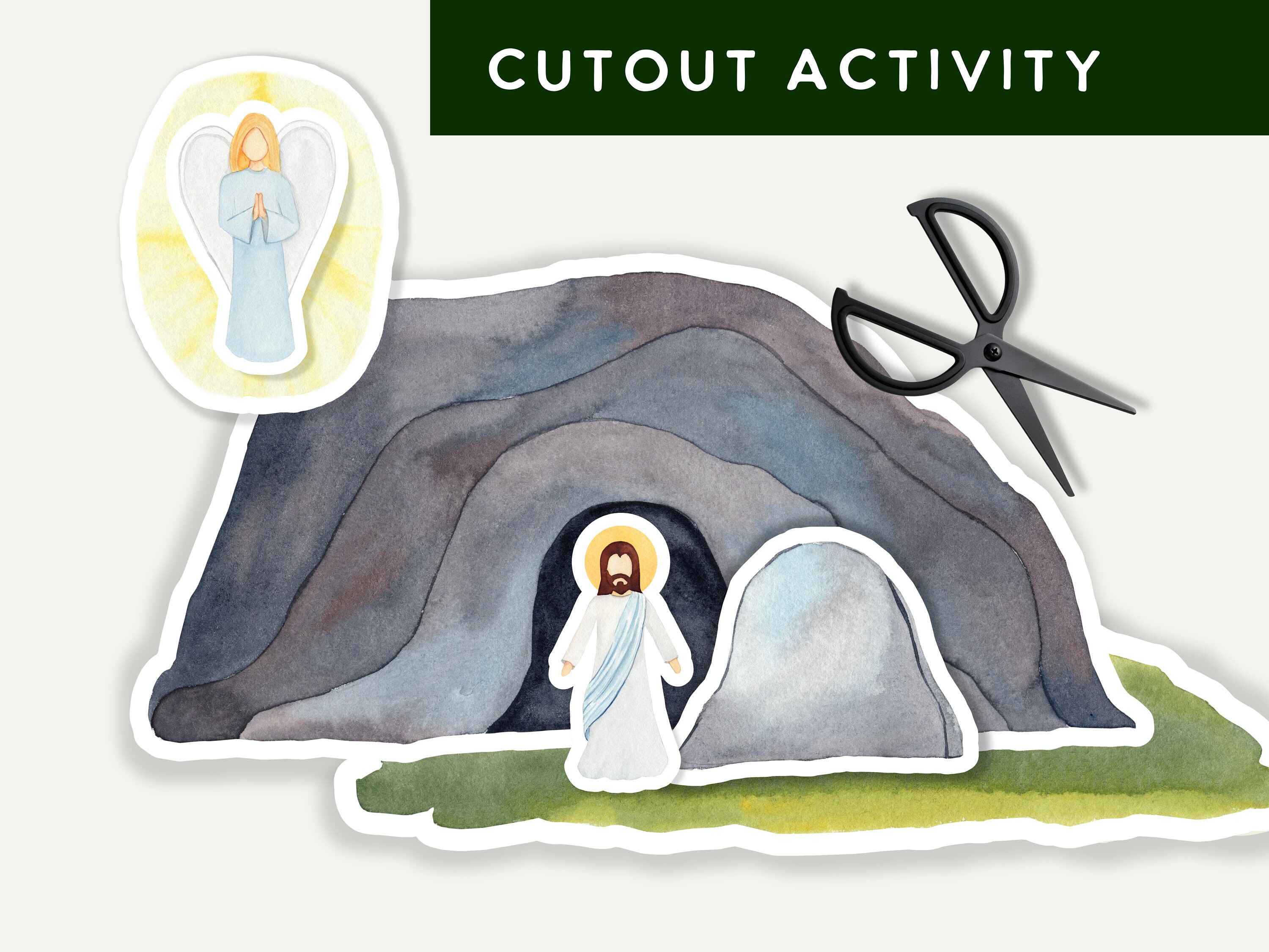 Christian Easter Activity & Scripture Cards, Kids Resurrection Story ...