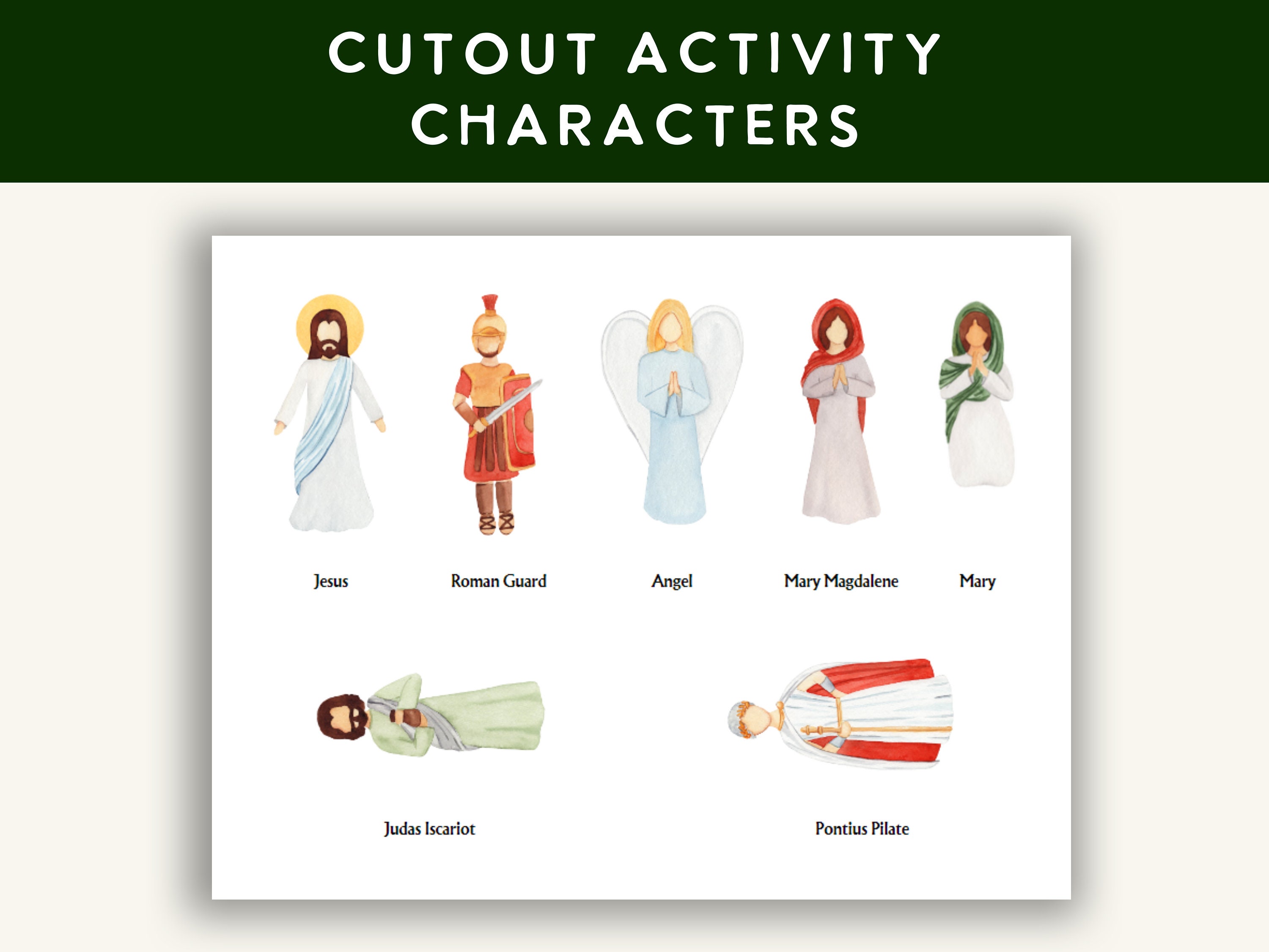 Christian Easter Activity & Scripture Cards, Kids Resurrection Story ...