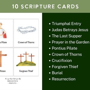 Christian Easter Activity & Scripture Cards, Kids Resurrection Story ...