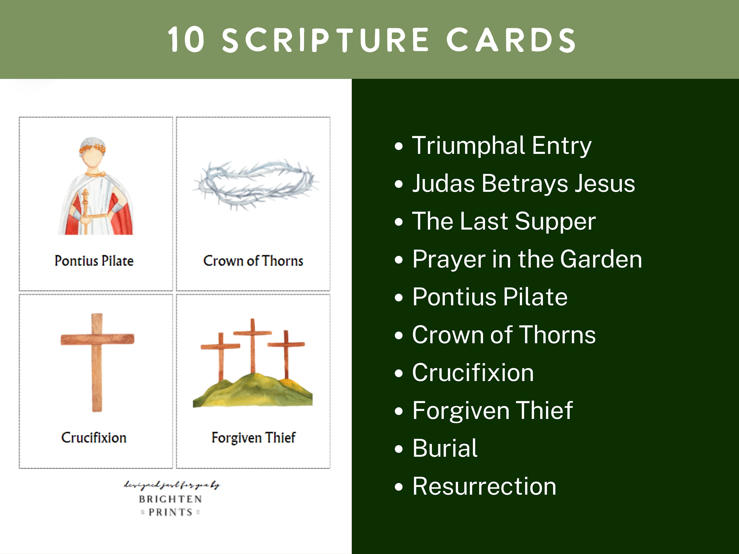 Christian Easter Activity & Scripture Cards, Kids Resurrection Story ...