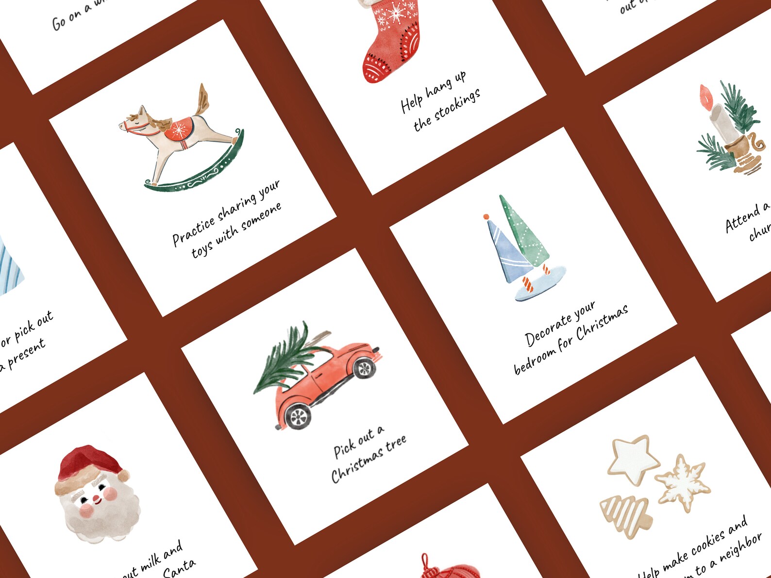 32 Printable Advent Activity Cards for Toddlers, Christmas Advent ...
