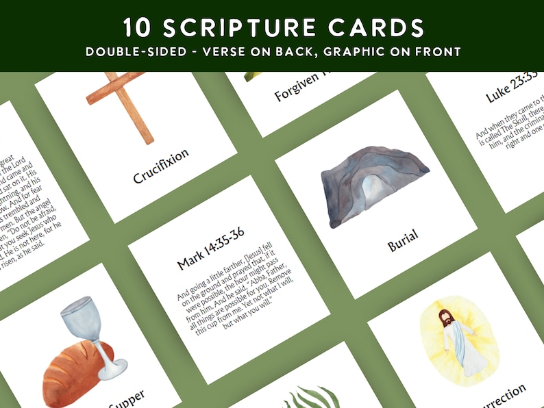 Christian Easter Activity & Scripture Cards, Kids Resurrection Story ...