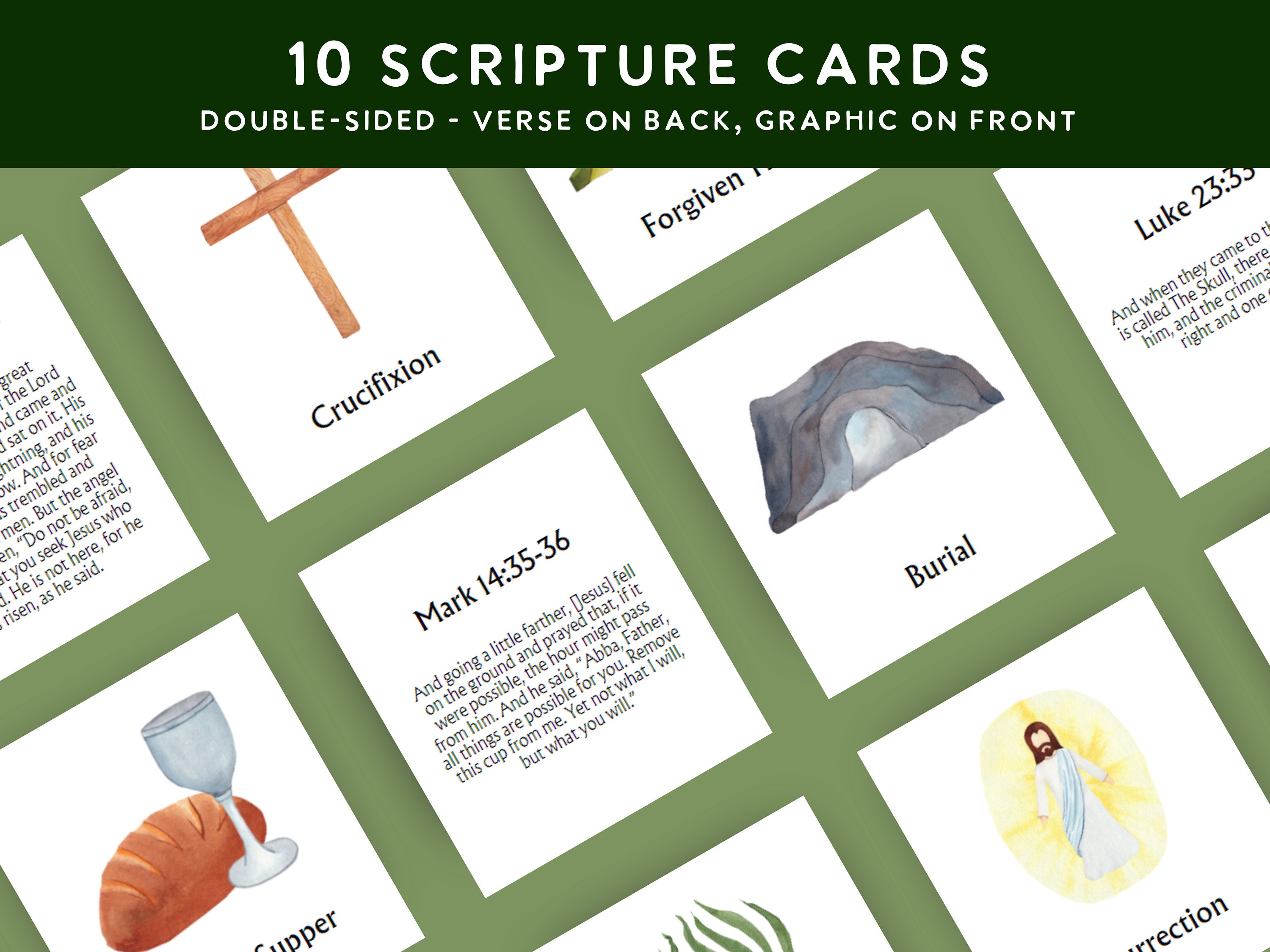 Christian Easter Activity & Scripture Cards, Kids Resurrection Story ...