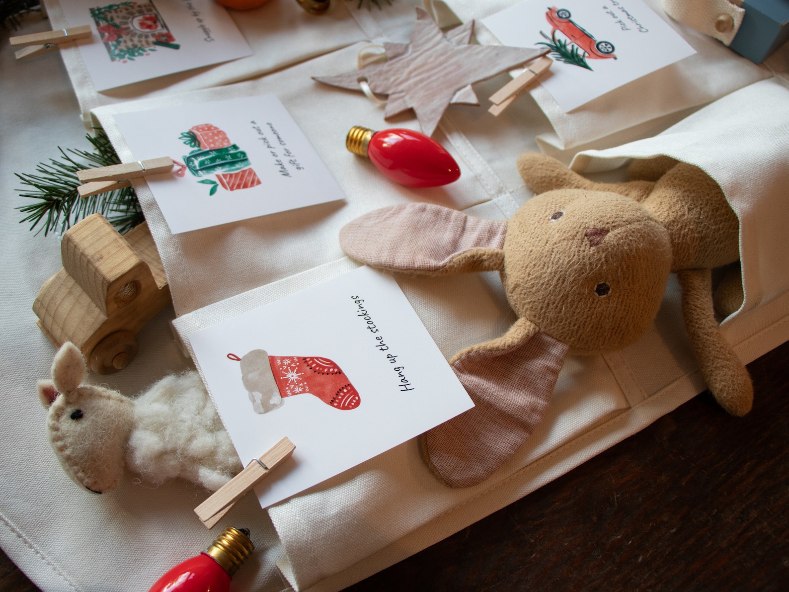 Printable Advent Calendar Cards for Canvas Wall Hanging, Kid Christmas ...