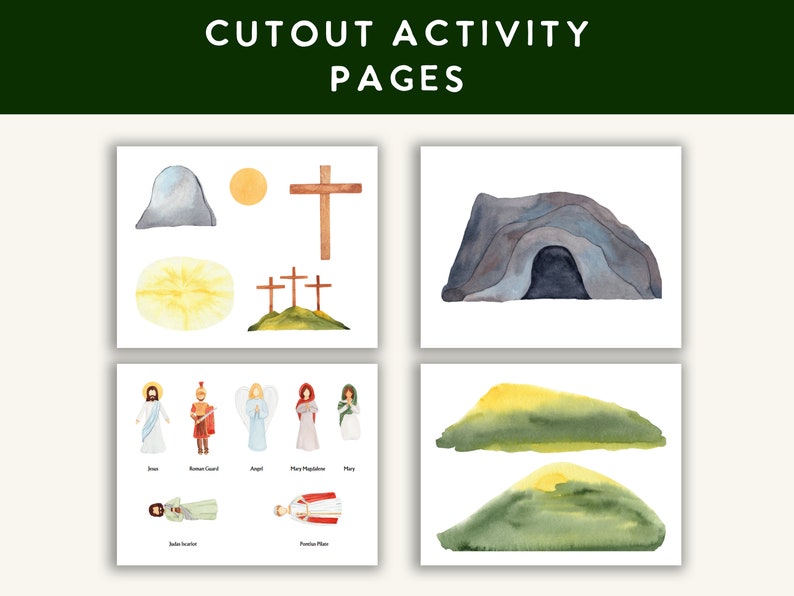 Christian Easter Activity & Scripture Cards, Kids Resurrection Story ...