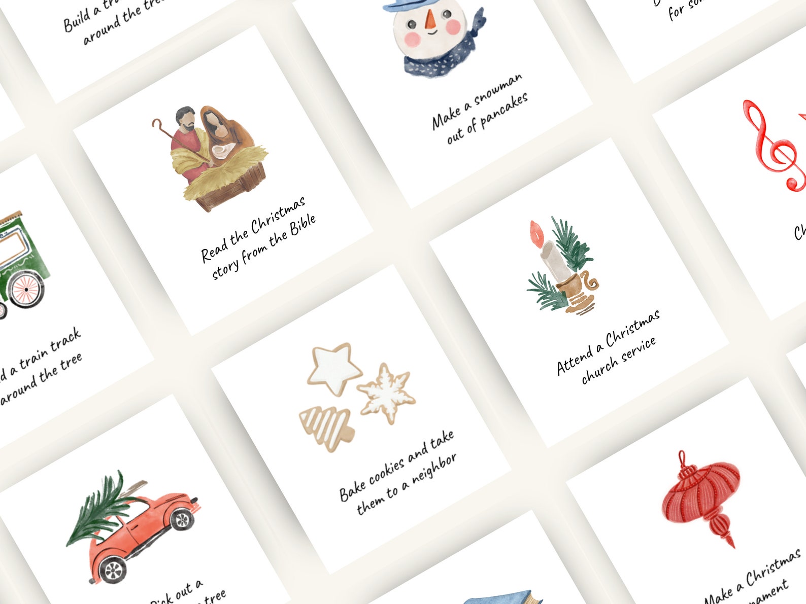 Printable Advent Calendar Cards for Canvas Wall Hanging, Kid Christmas ...