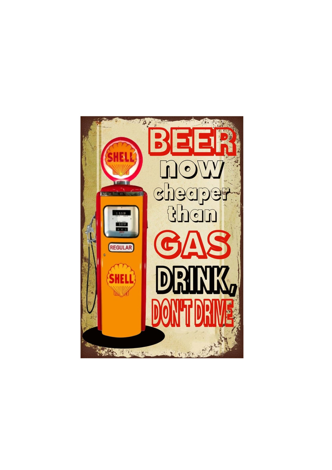 Metal Wall Sign Beer is Cheaper Than Gas Cars Signs Funny Summer,gifts ...