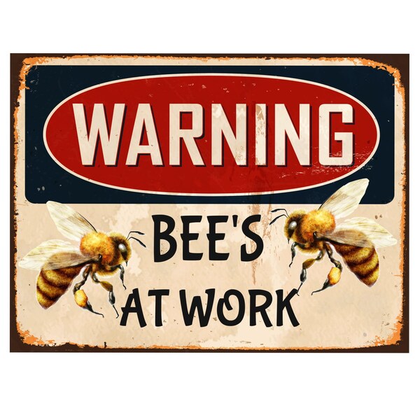 Bee Warning Sign - Etsy