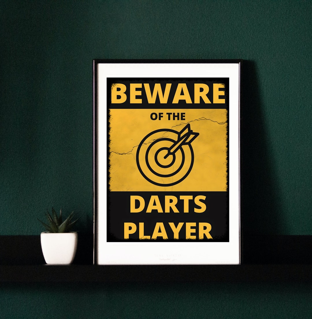 Metal Wall Sign Darts Beware of the Darts Player Board Sports Darts ...