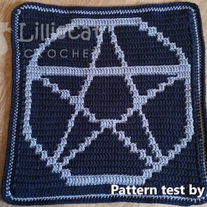 PENTAGRAM Overlay Mosaic Crochet Pattern | Pentacle Alternative Witchy ...