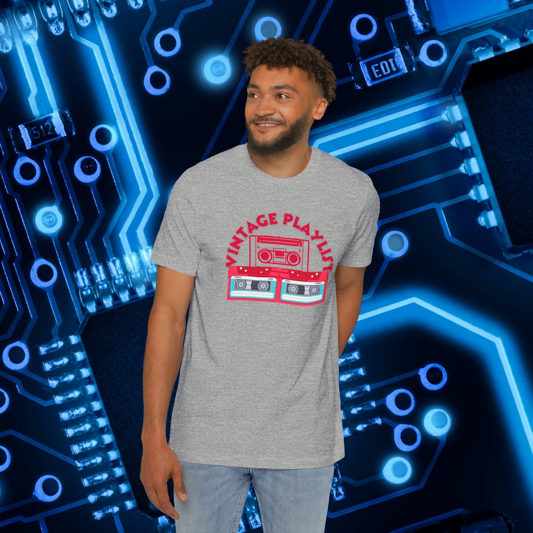 Vintage Playlist Shirt, Retro 80s Music Party, Music Mix Tape Cassette ...