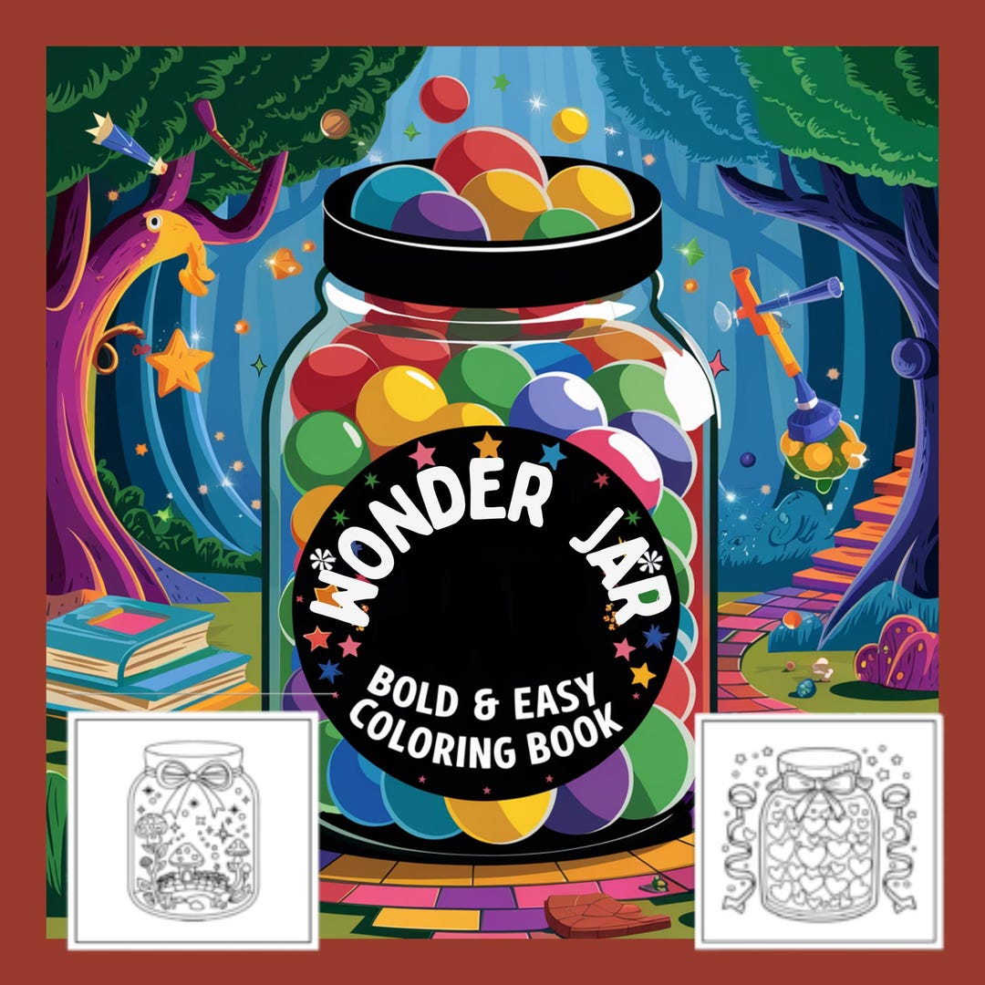 Wonder Jar Easy and Bold Coloring Book for Kids and Adults – 8.5 X 8.5 ...