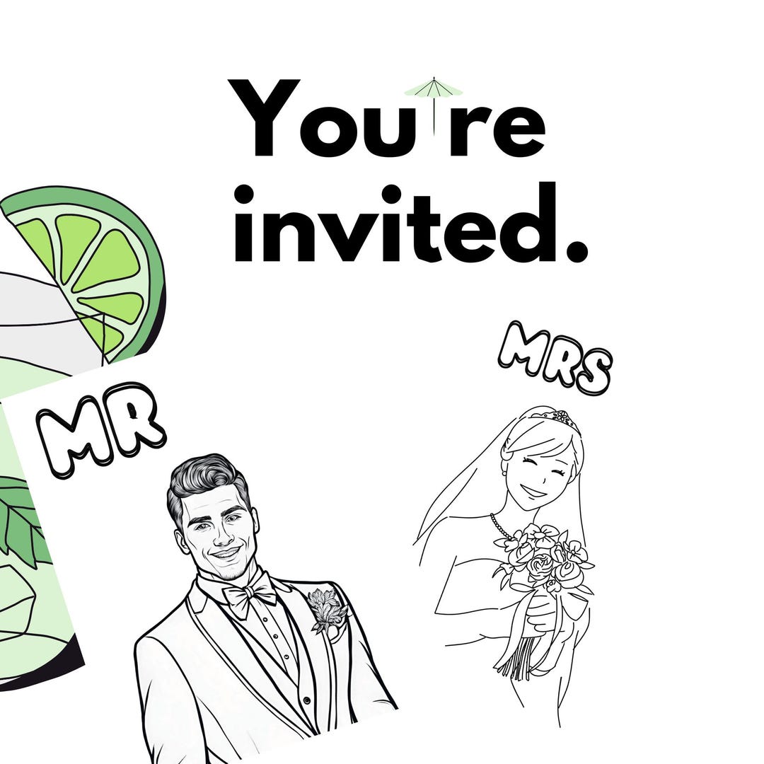 Charming Mr. & Mrs. Designs: Elegant Wedding Coloring Pages for Stress ...