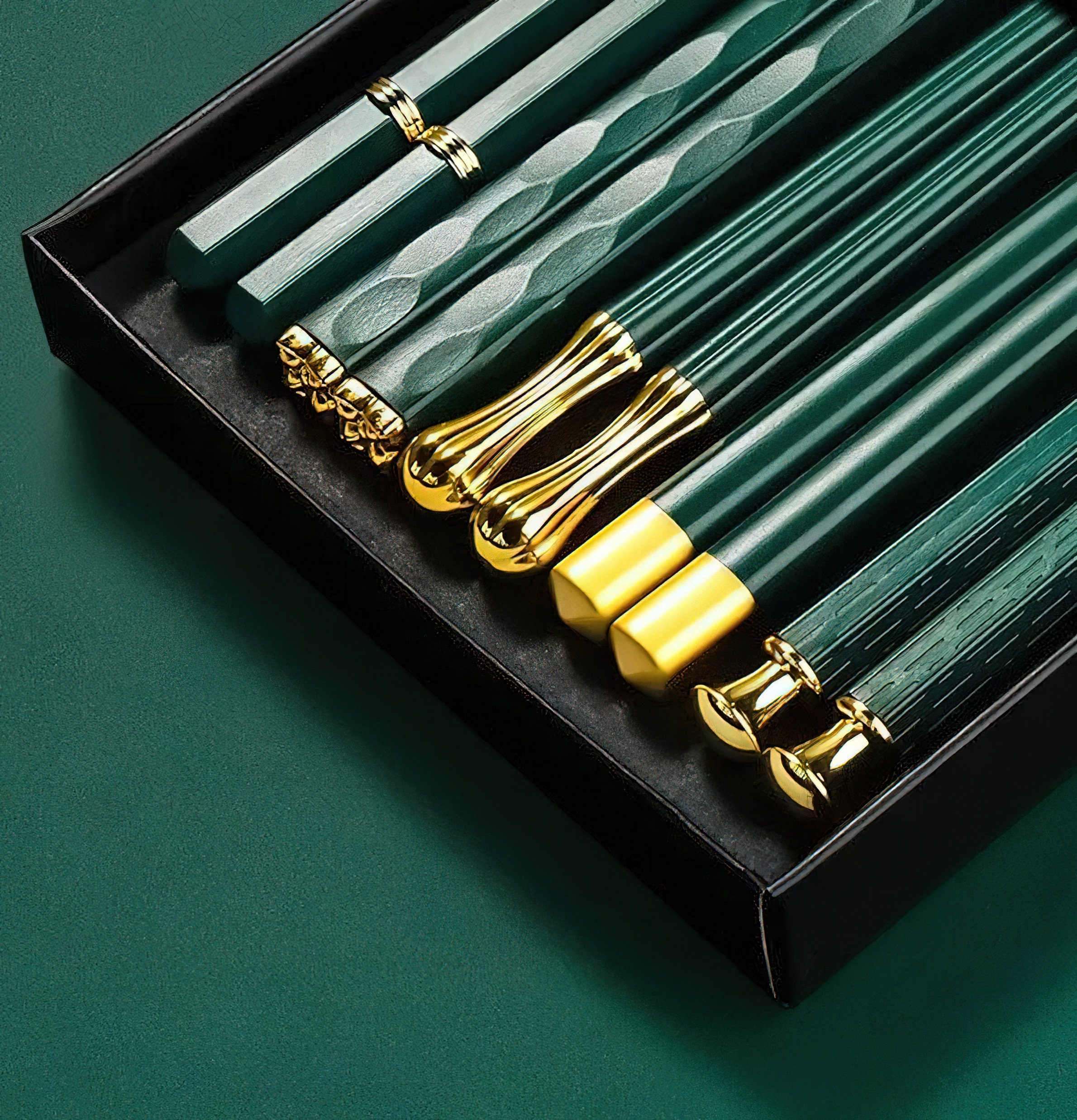 5 Pairs Hybrid Metal Chopsticks Polymer & Stainless Steel Unique and ...