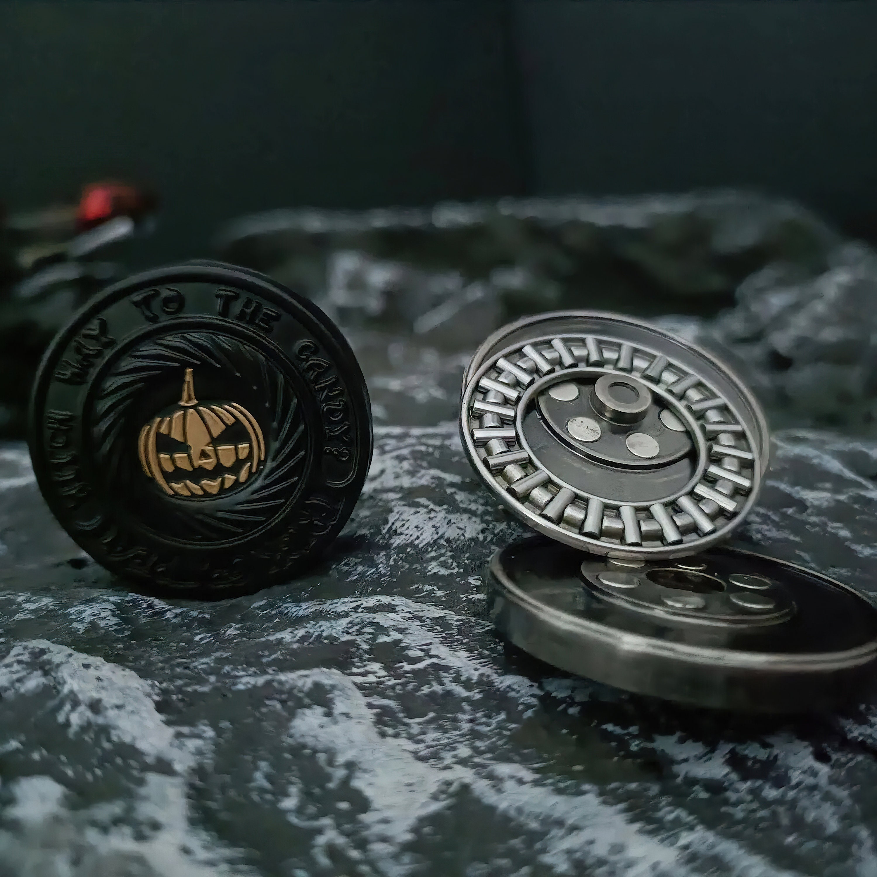 Buy Devils Pumpkin Haptic Coin EDC Fidget Spinning Coin to Clear Stress ...