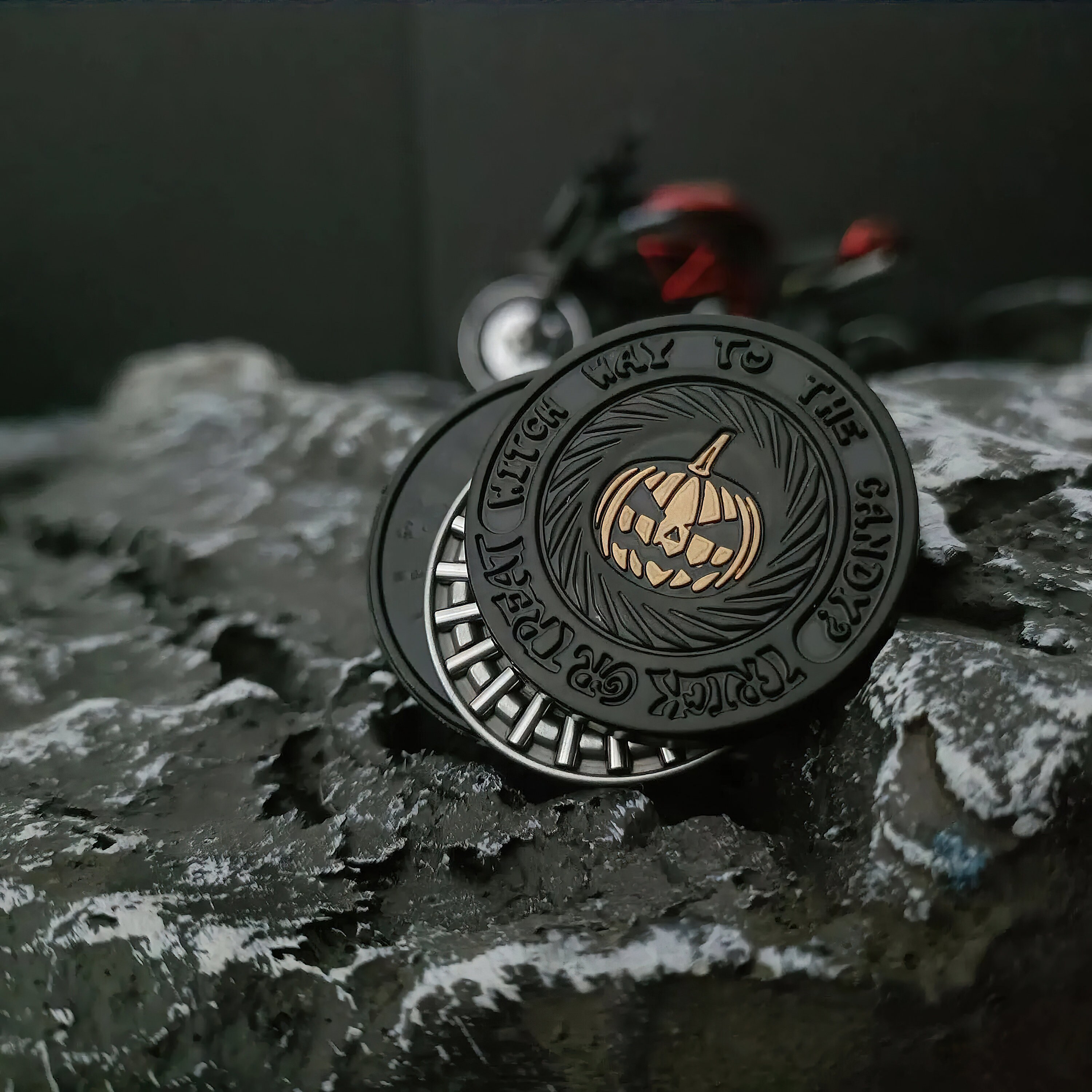 Buy Devils Pumpkin Haptic Coin EDC Fidget Spinning Coin to Clear Stress ...