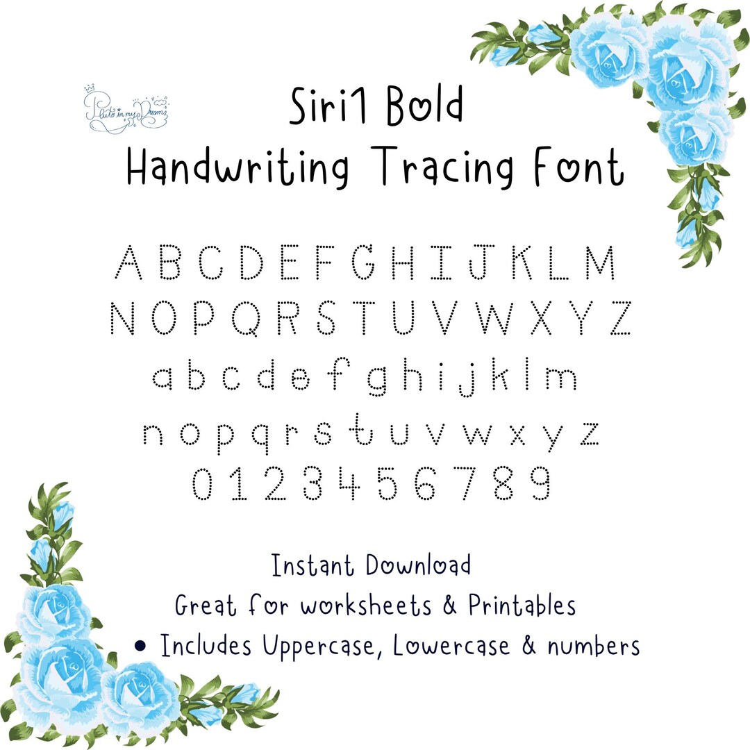 Dotted Handwriting Font for Kids – Alphabet & Number Tracing ...