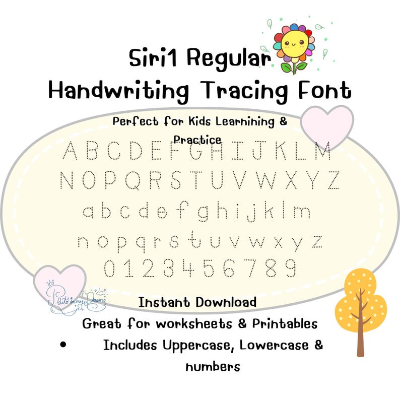 Handwriting Tracing Font for Kids – Dotted Preschool Writing Practice ...