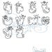 Alphabet and Number Clipart Outline for Kids Coloring Page Hand Drawn ...