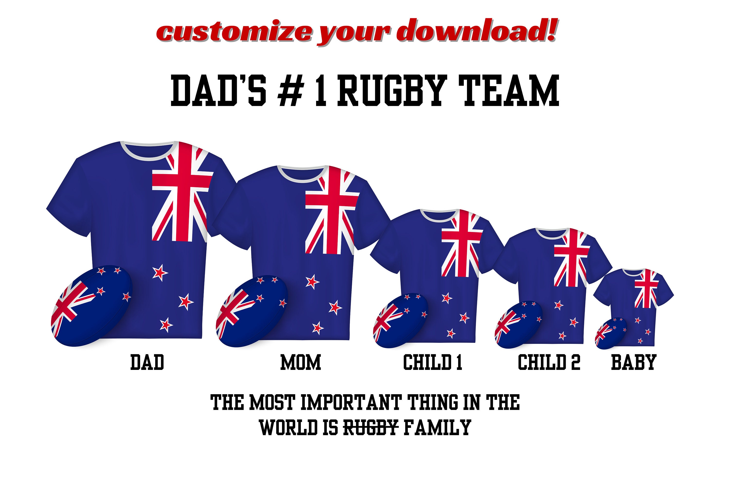 Personalized Favorite Rugby Team Print Gift Download | New Zealand ...