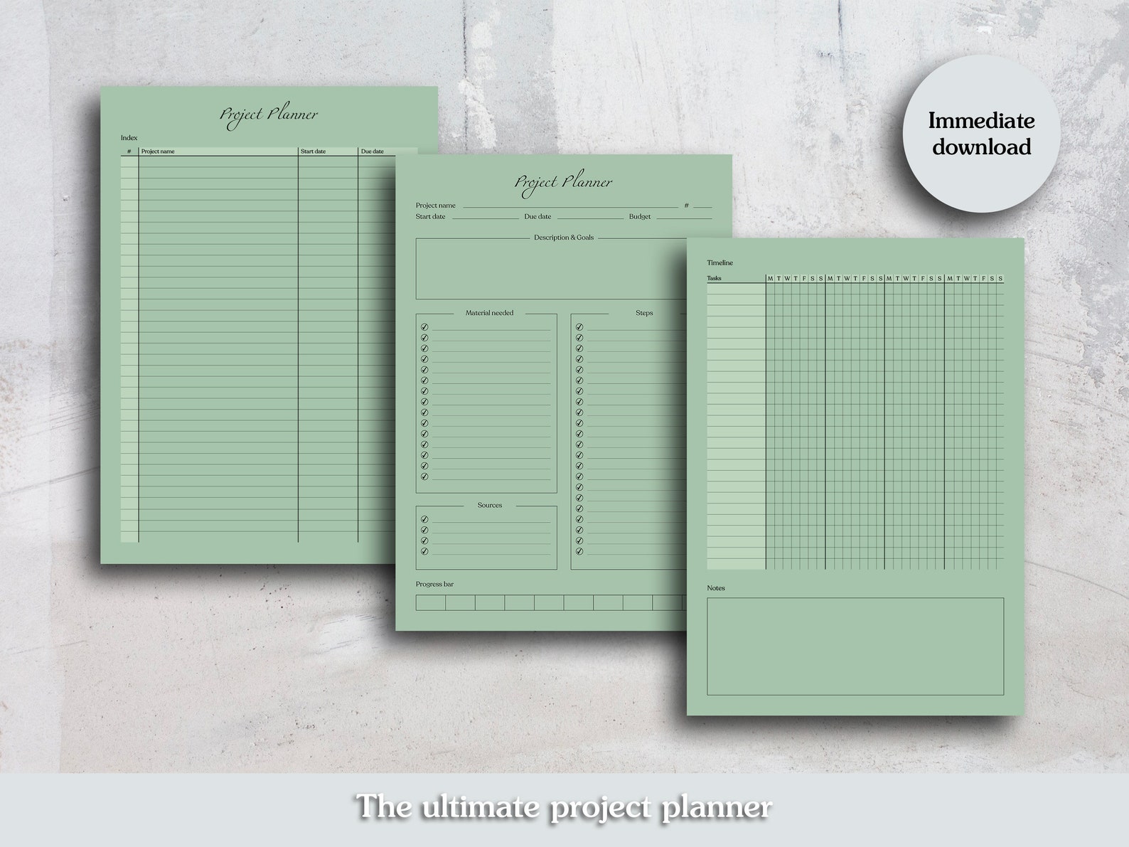 Digital Project Planner, Project Planner Printable, Project Management ...